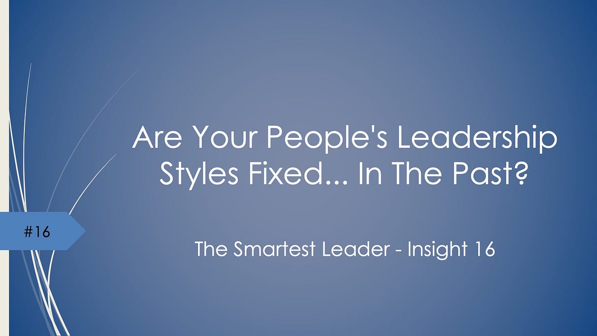 Are Your People’s Leadership Styles Fixed… In The Past? | by Reece Pye ...