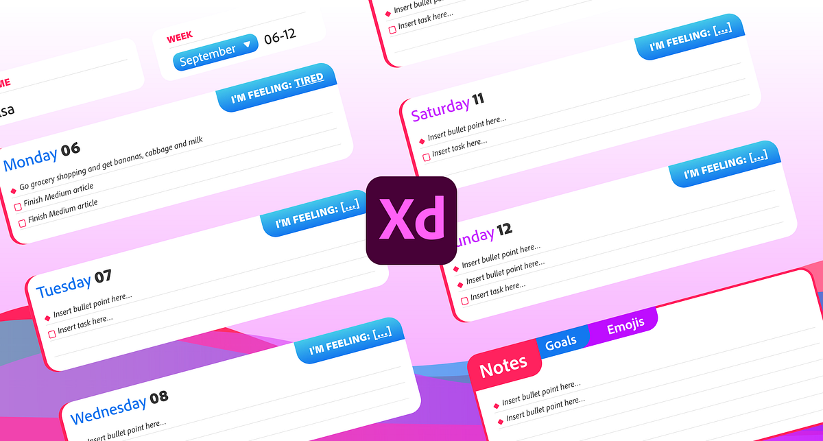Creating a day planner in Adobe XD | by Elsa Amri | Medium