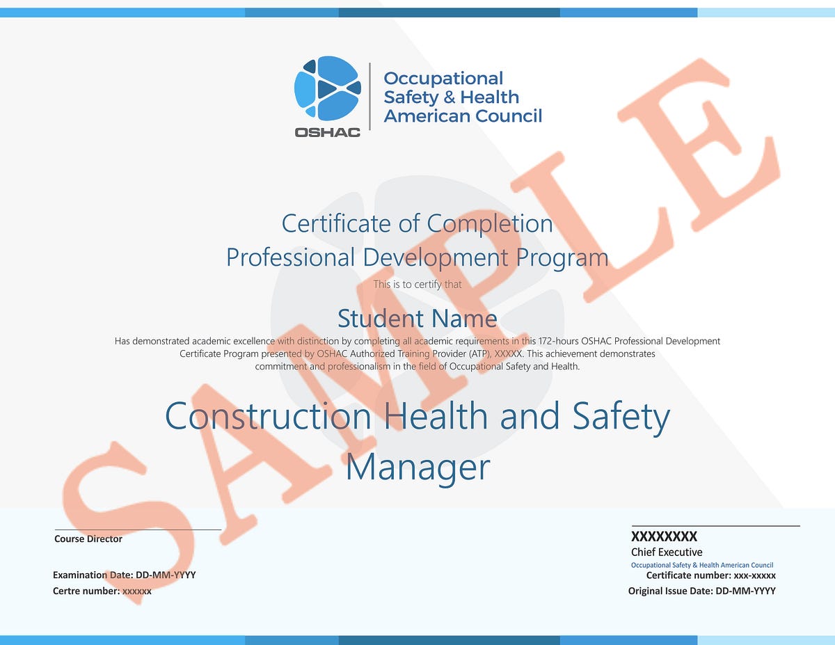 OSHAC 172 Hours Construction Manager | by oshac courses | Medium