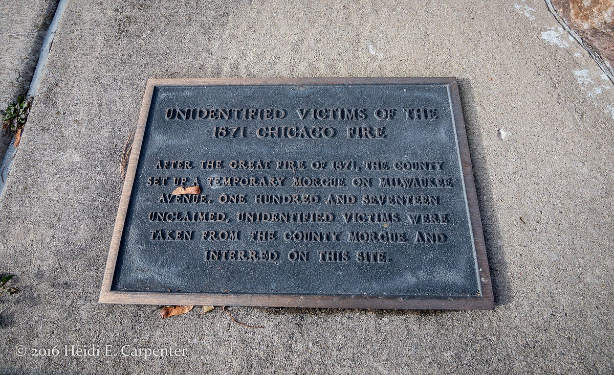 Victims of the Great Chicago Fire of 1871 at Read Dunning Memorial Park ...