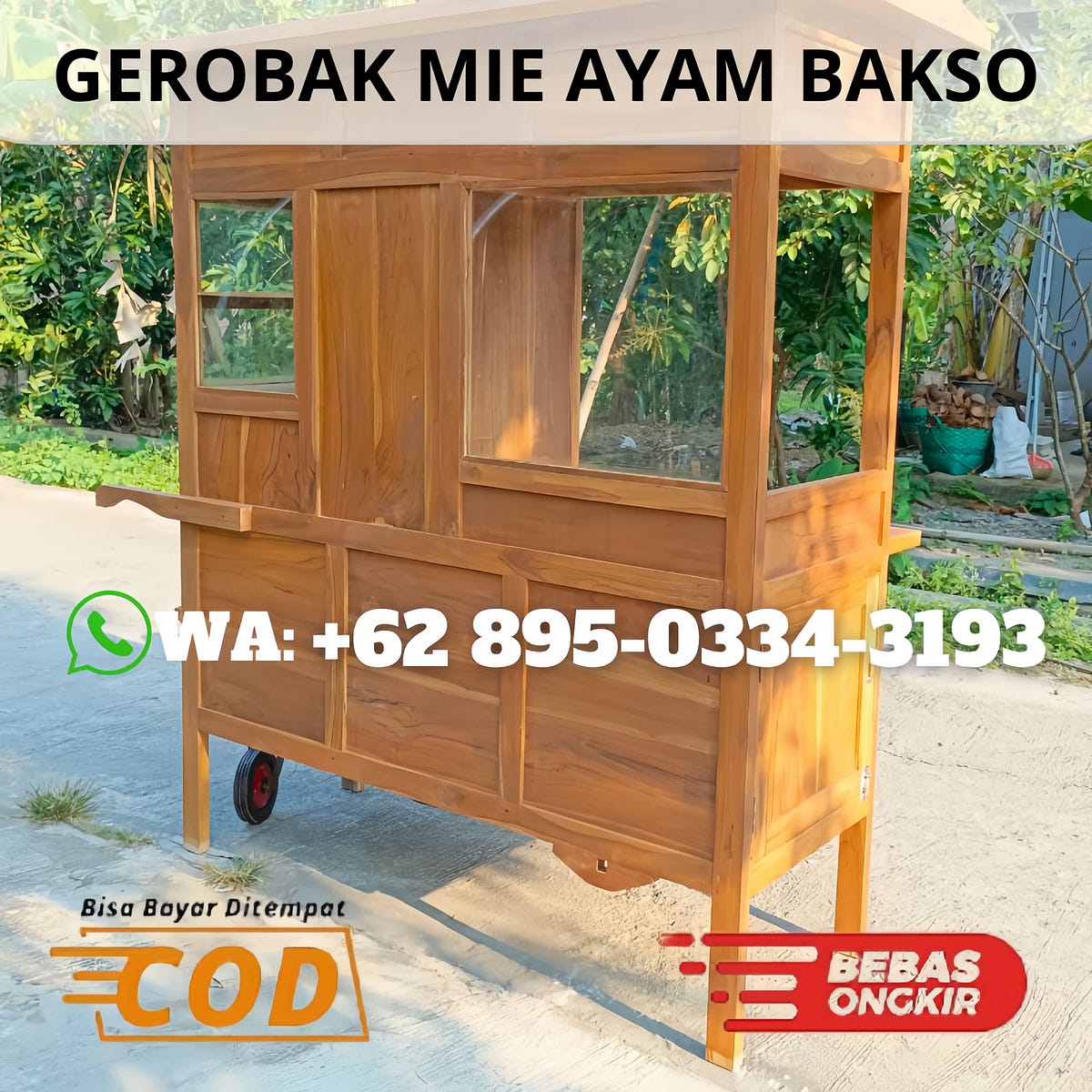 WA 0895 0334 3193 FREE ONGKIR LURR!!! Pusat Gerobak Mie Ayam Bakso Kayu ...