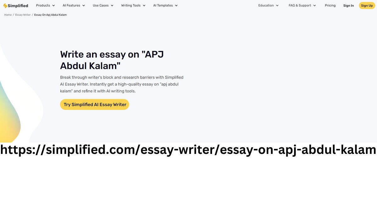 Craft Inspiring Essays with Simplified Free Online APJ Abdul Kalam ...