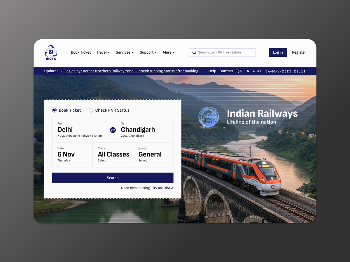 The Journey Forward — IRCTC Hero Redesign | by Nikhil Nigam | Nov, 2025 ...