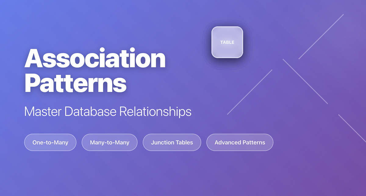 Association Patterns in Database Design: One-to-Many, Many-to-Many, and ...