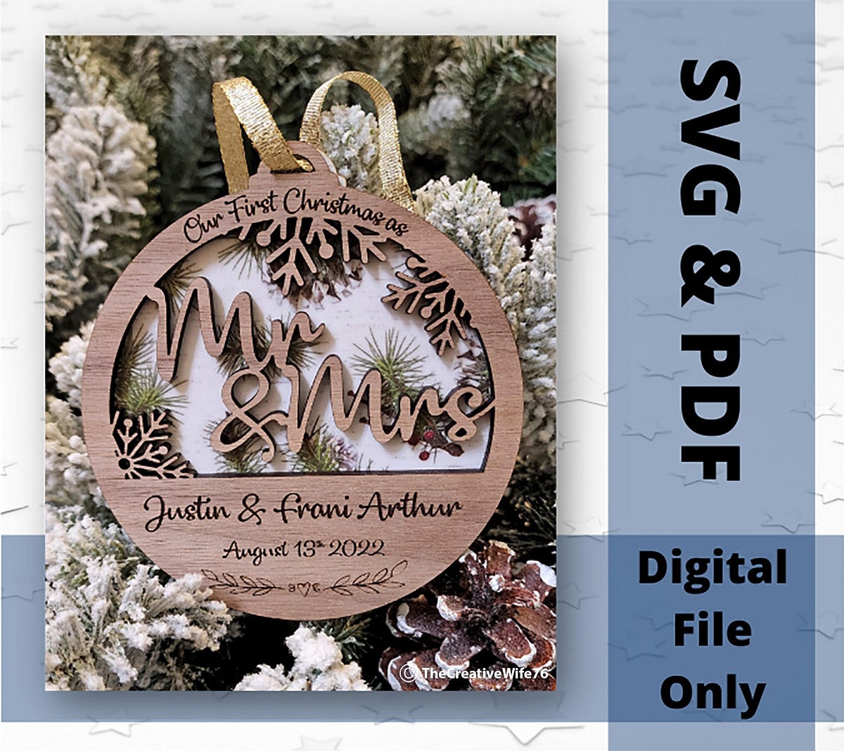 Personalizable ‘Our First Christmas as’ Mr and Mrs Christmas Bulb ...