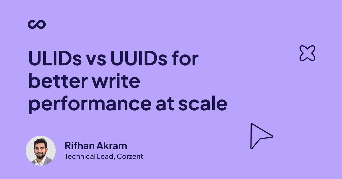 ULIDs vs UUIDs For Better Write Performance at Scale | by Rifhan Akram | Corzent