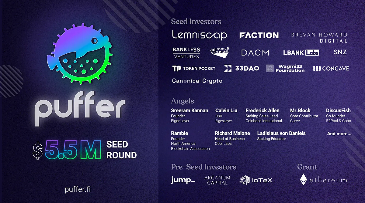 Puffer Finance : 分散化の推進 Liquid ETHステーキングを再定義するため550万ドルを調達 | Puffer ...