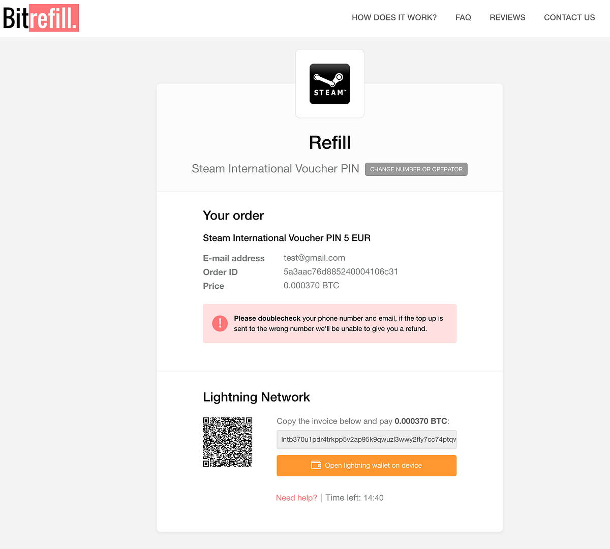Test instructions: Lightning on Bitrefill | by Justin Camarena ...