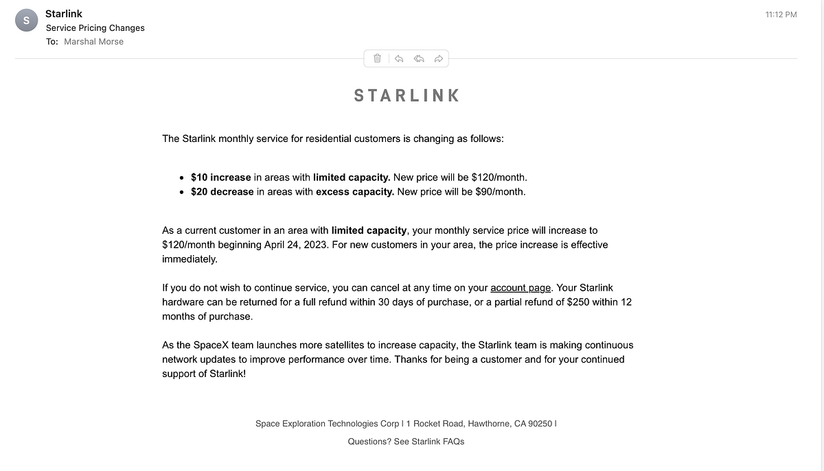 Starlink is charging you because they oversold their system. | by Marshal Morse | Medium
