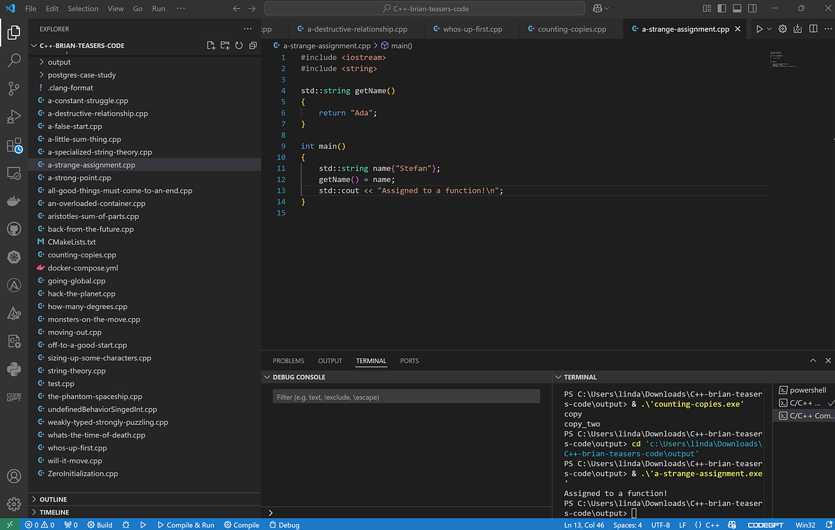 C++ Brian Teasers [1]— You can assign to a function? | by Stanley | Feb, 2025 | Medium