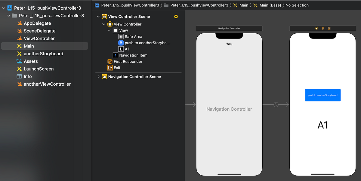 練習-UIKit 頁面跳轉-pushViewController 2/2 - 彼得潘的 Swift iOS / Flutter App 開發教室 - Medium