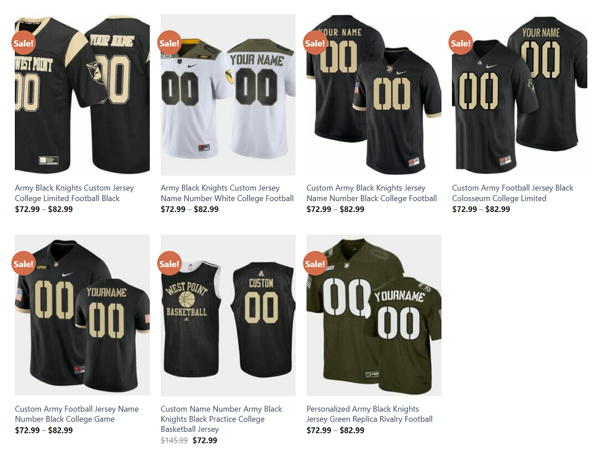 Show Off Your Fandom with Custom Army Black Knights Football Jerseys ...