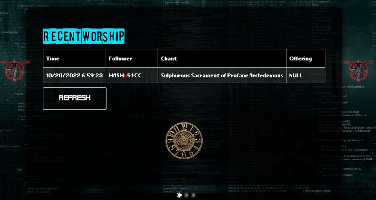Ritual Offering Our first Ritual offering. HASHx54CC, Morpheus sees you ...