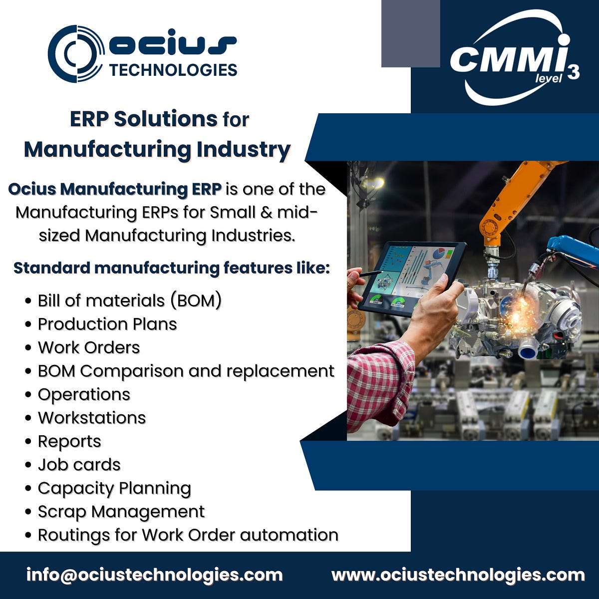 ERP Solutions 𝗳𝗼𝗿 Manufacturing Industry - Ocius Technologies - Medium