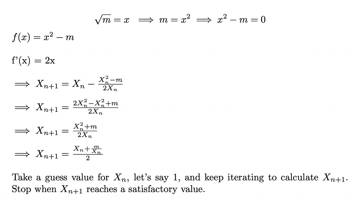 Precise Square Root using Newton Raphson Method. - Abhikush - Medium