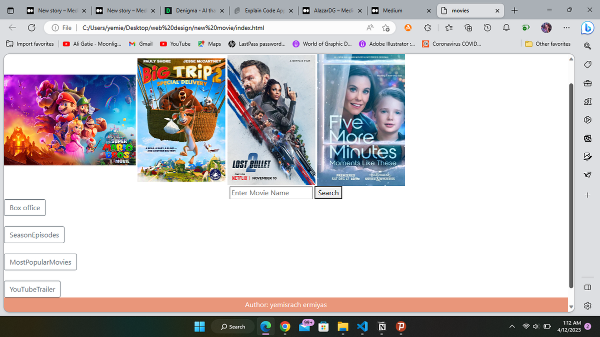 movie API. my first movie API project is about… | by yemisrach ermiyas | Medium