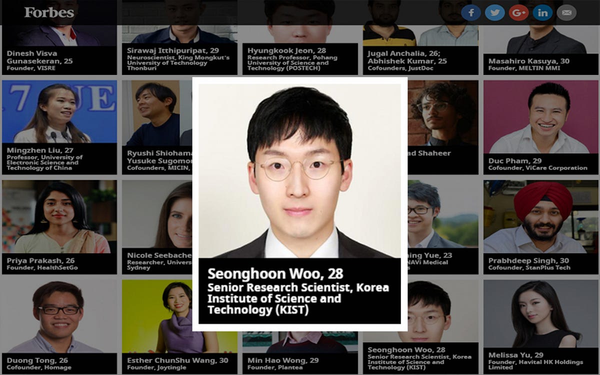 Who is the young Korean scientist in Forbes’ ’30 Under 30 Asia’? | by ...