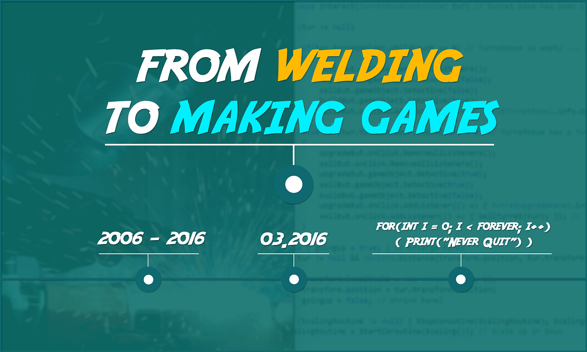 How I became a Game Developer.. Becoming a welder. | by Risto Prins ...