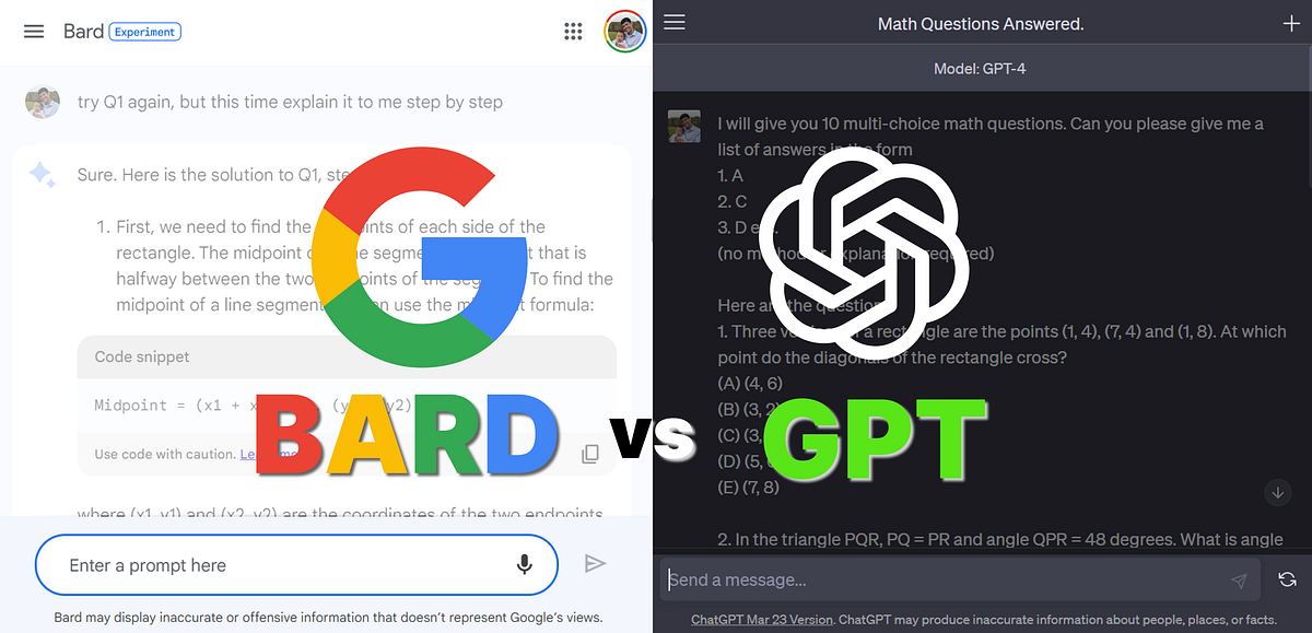 Bard vs GPT — Math, Logic and Problem Solving BATTLE! ⚔️ | by Russell ...