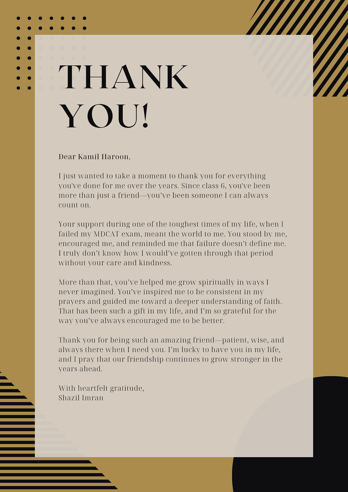 A Letter of Gratitude: Reflecting on Friendship and Faith | by Shazil ...