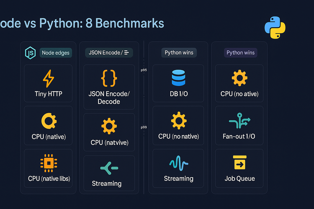 Node vs Python: 8 Benchmarks, Real Wins | by Nexumo | Medium