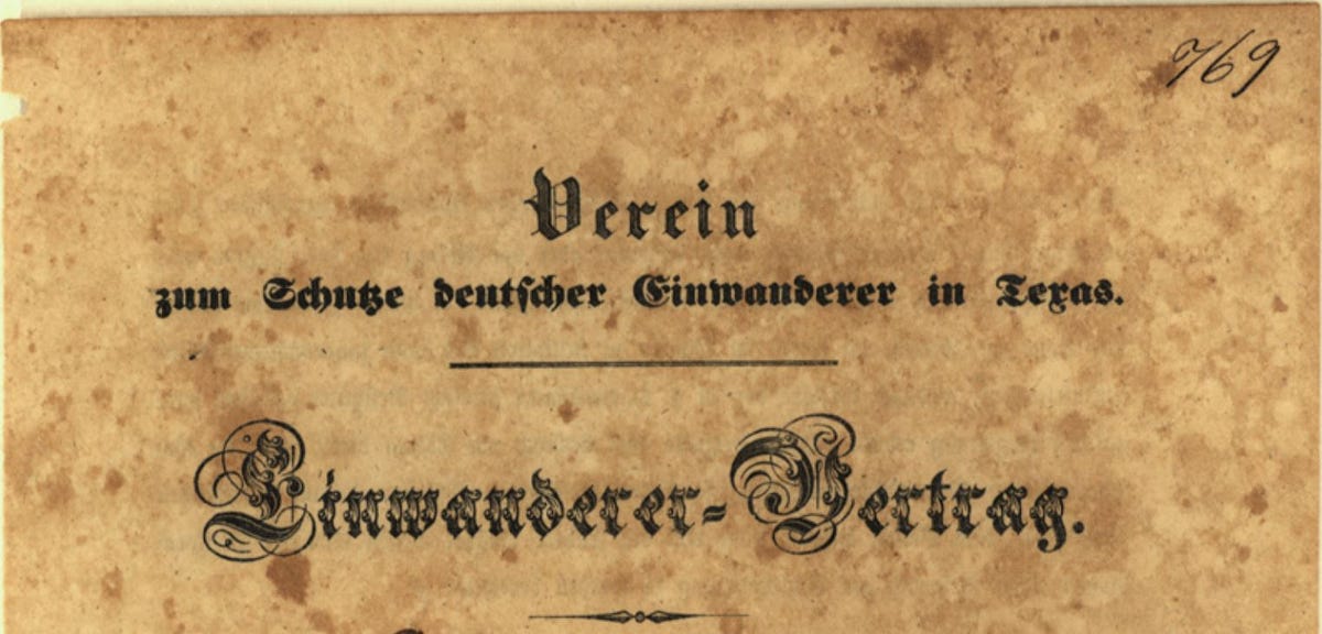 Genealogy Spotlight: German Immigration Contracts at the GLO | by Texas ...