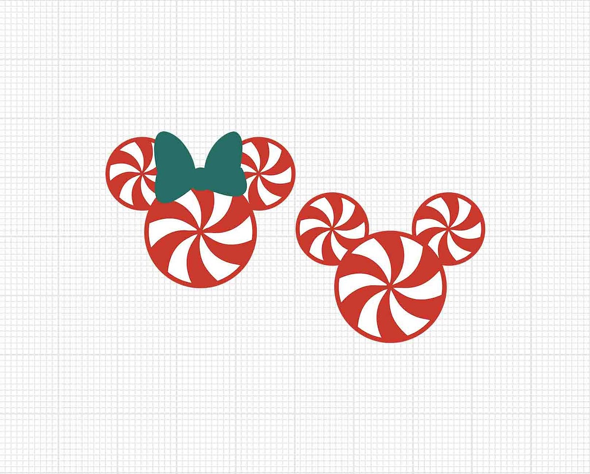 Peppermint, Christmas, Mickey Minnie Mouse, Holiday, Swirl, Ears Bow ...