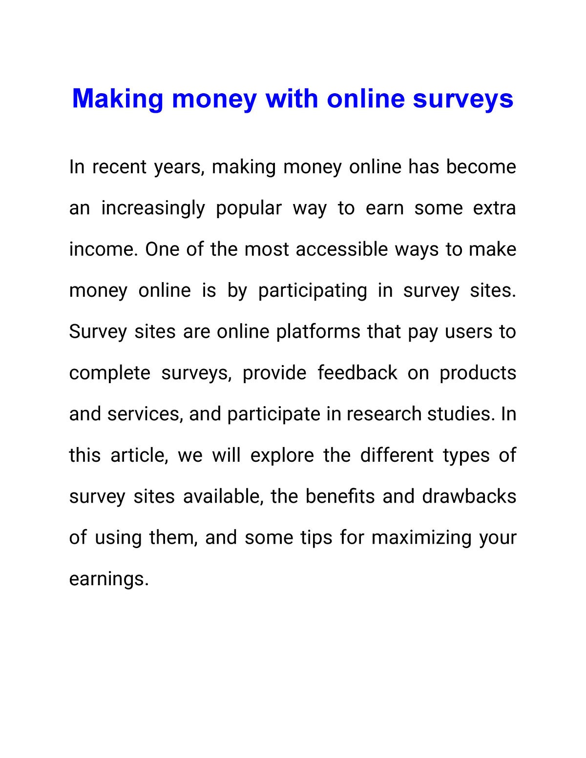Making money with online surveys - Georgeiobiz - Medium