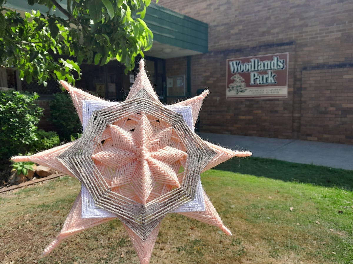 Star weaving community at Woodlands Aged Care - star mandalas - Medium