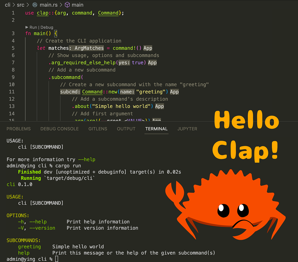 Hello Clap in Rust - Noob Learning - Medium