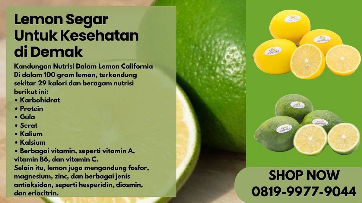 Lemon Segar Untuk Kesehatan di Demak Call/WA 0819–9977–9044 | by petani ...