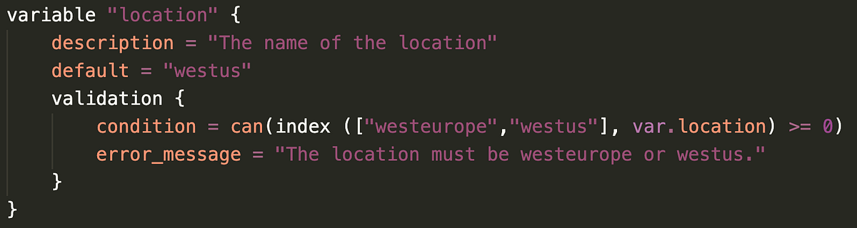 Custom validation rules in Terraform | by Jorge Gongora | Medium