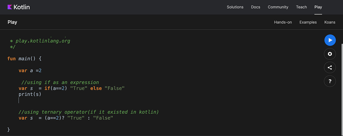Why there is no ternary operator in kotlin? | by Vibhanshu Sharma | Medium