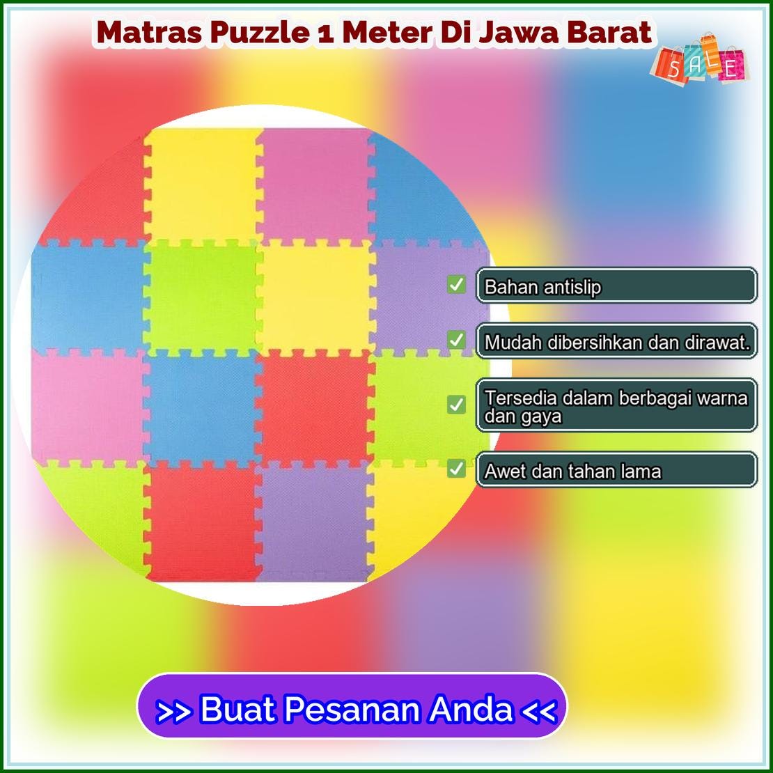 Matras Puzzle 1 Meter Di Jawa Barat - Matras Puzzle Tebal - Medium