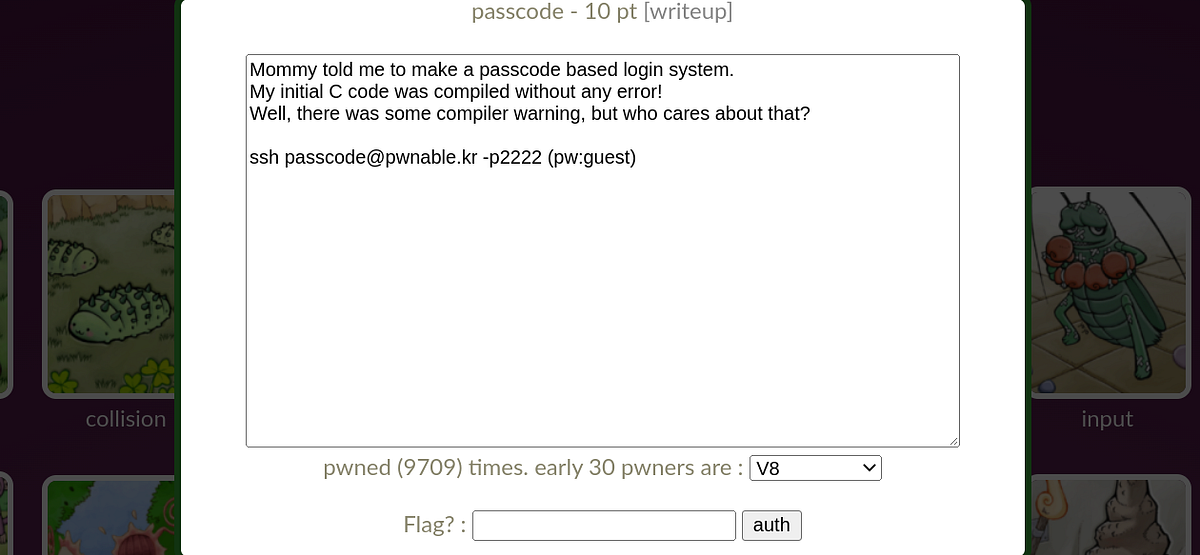 Pwnable.kr — Passcode writeup. Passcode is a nice 10 points challenge… | by Dean Markin | Medium