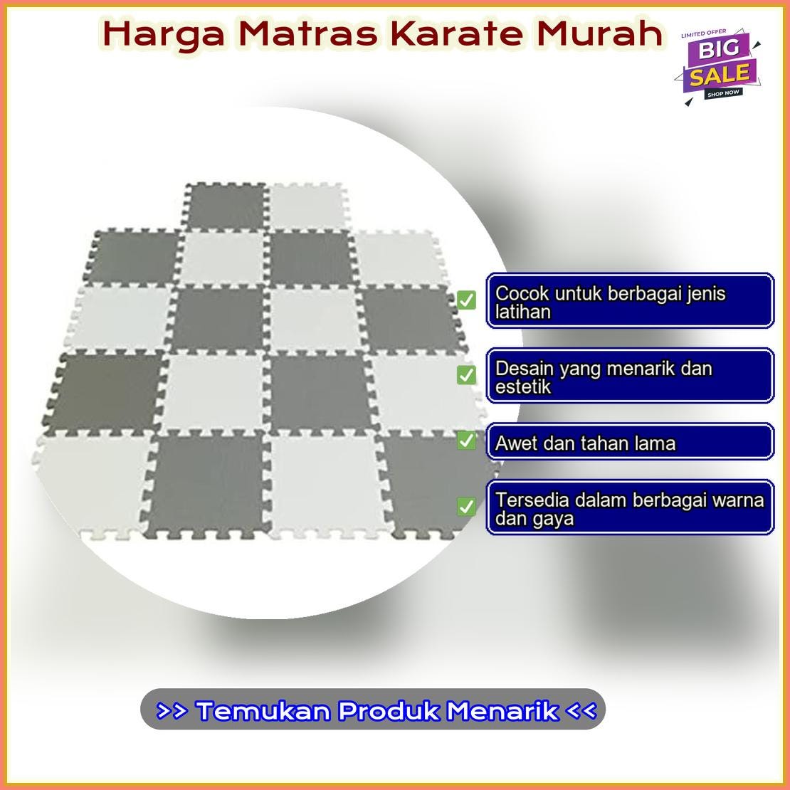 Harga Matras Karate Murah - Alat Lompat Tinggi - Medium