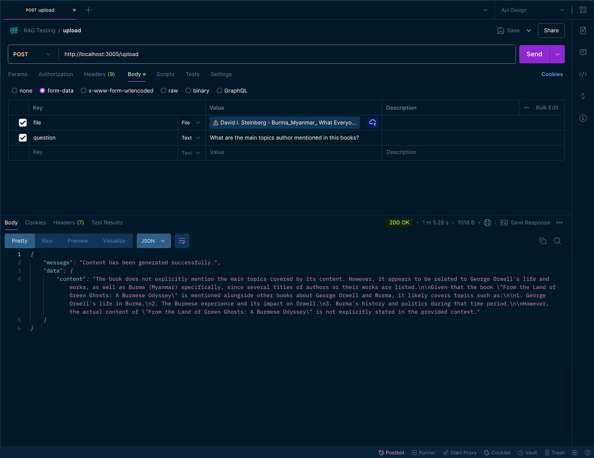 Building a RAG API with Nodejs. Yesterday, I watched a youtube by… | by Lynn The Light | Medium