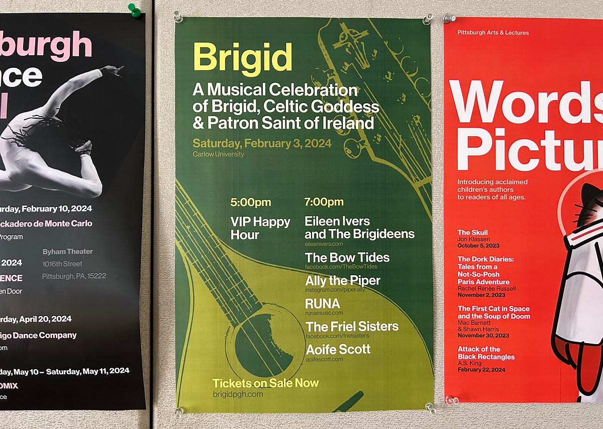 Project 1: Visual Hierarchy — Brigid Poster | by Brooke Schwartz | Oct ...