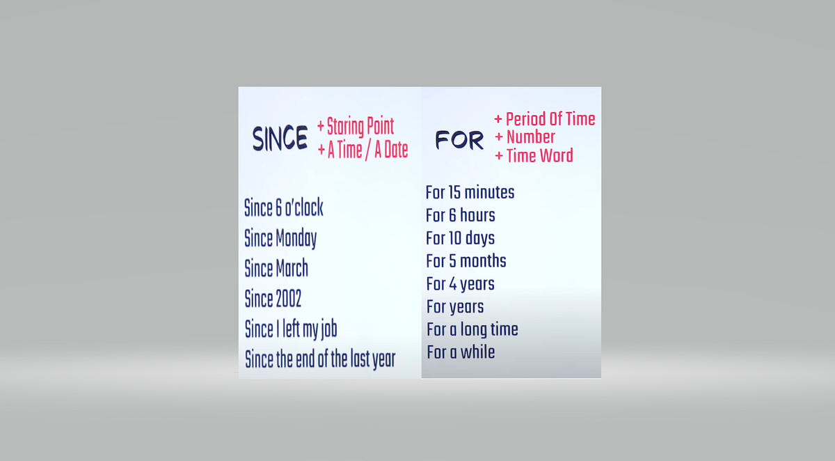 Use of since and for. Hey in this blog we are going to talk… | by ...
