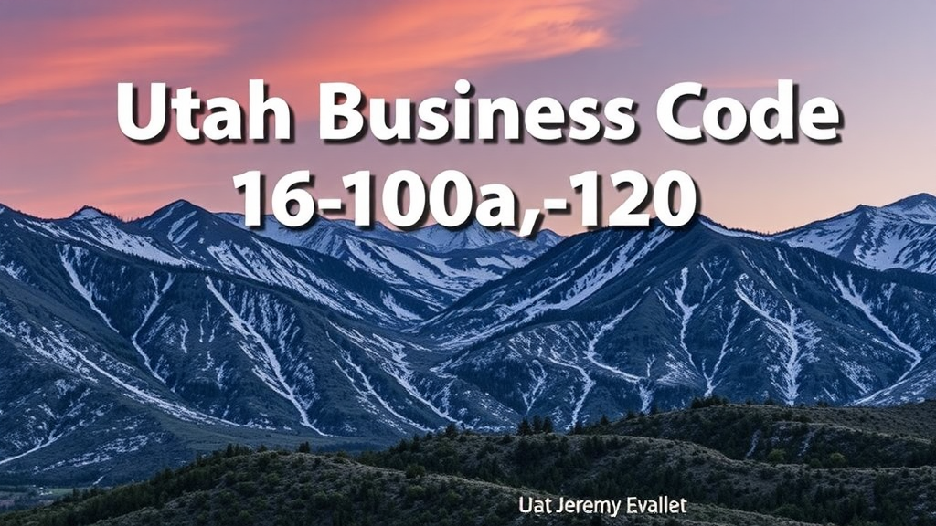 Utah Business Code 16–10a-120 Attorney Jeremy Eveland (801) 613–1472 ...
