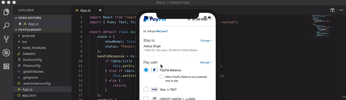 Integrating Paypal in your react native app | by Aditya Singh | Medium