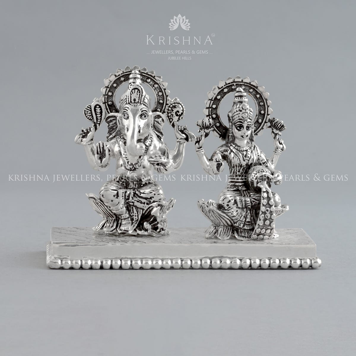 Exquisite Antique finish, Pure Silver Ganesh Laxmi Murti | by Krishna ...