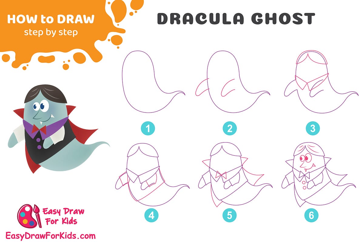How To Draw A Dracula Ghost: A Step-By-Step Guide | by Easy Draw For Kids | Medium