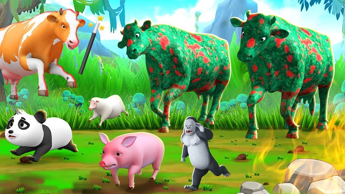 Zombie Cows Diorama — Zombie Cows Attacks Farm Animals | Gorilla to ...