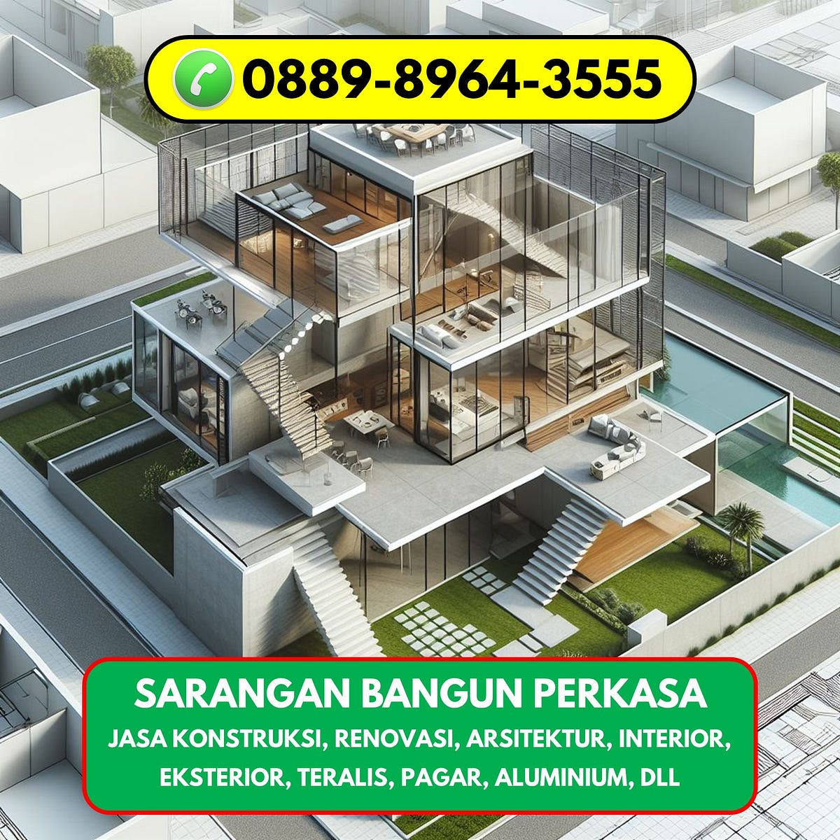 Hub 0889-8964-3555, Kontraktor Rumah Minimalis 1 Lantai di Malang - Nknkvnvn - Medium