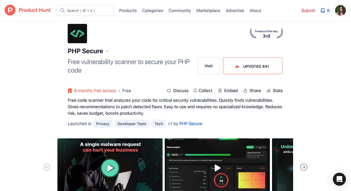 PHP Secure is #3 Product of the Day on Product Hunt | by Phpsecure | Medium