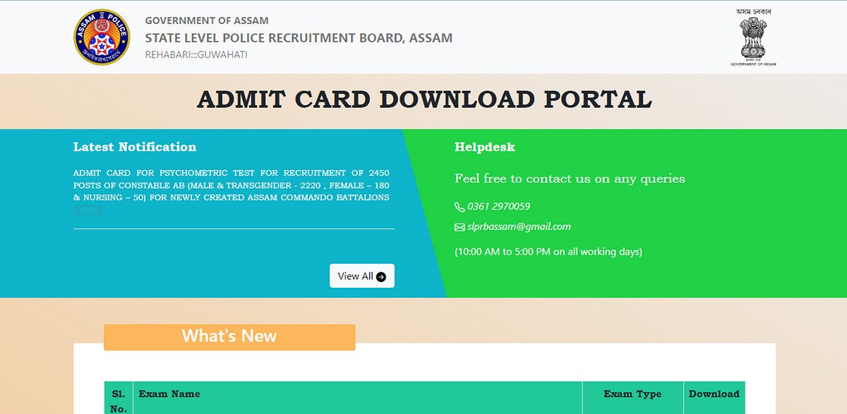 sAssam Police SI Recruitment 2022 Admit Card for PET, PST Exam, direct ...