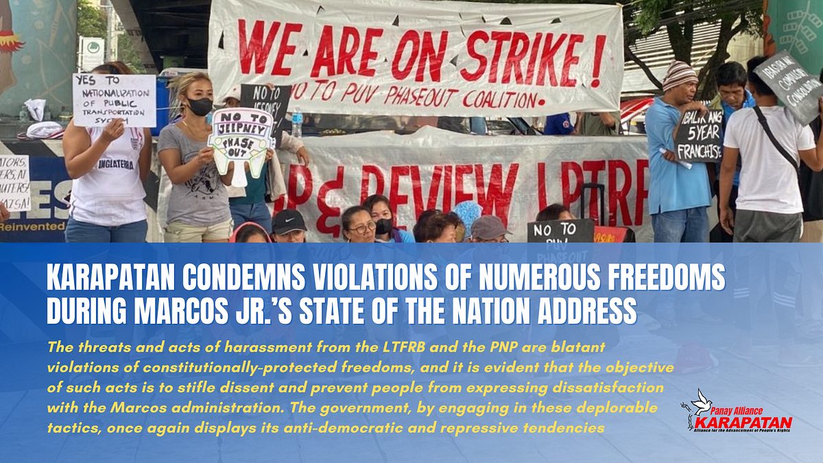 KARAPATAN STATEMENT ON NUMEROUS VIOLATIONS OF THE FREEDOM TO PROTEST ...