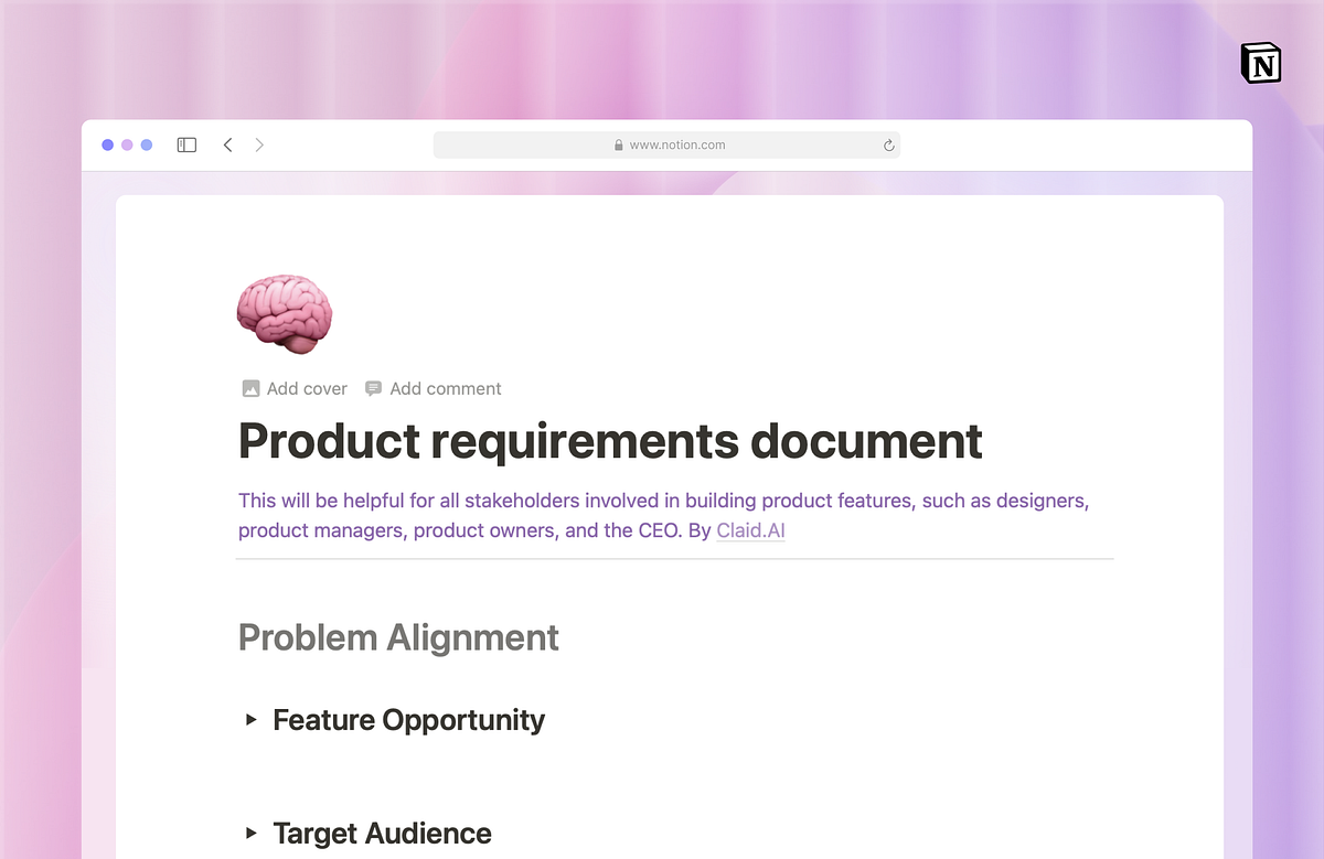 How to write Product Requirements Document. Free Notion Template | by ...