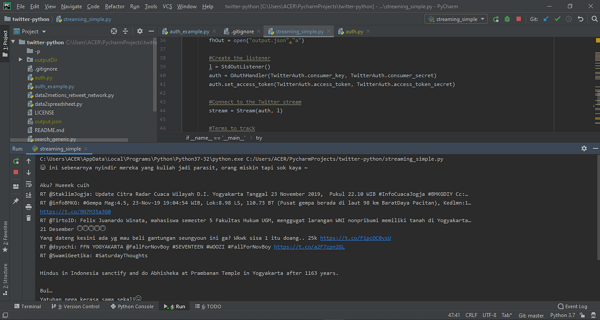 How to Crawling Data Twitter using Python in Pycharm | by Ashadi Fajarrohman | Medium